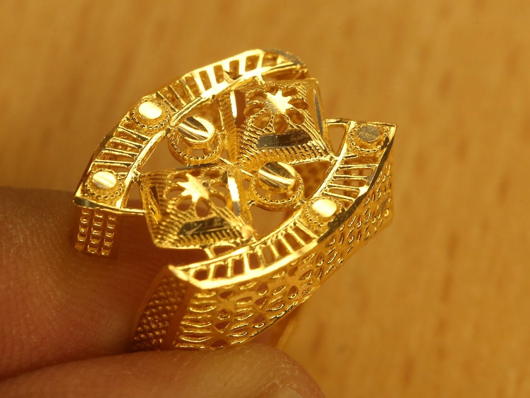 RA3601 Solid Gold Turkish Filigree Ring 21K 22K - Etsy