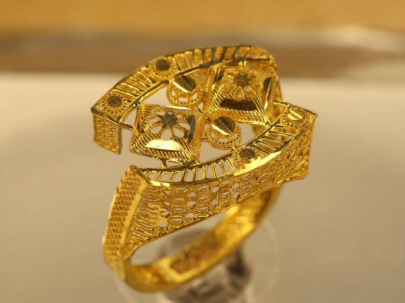 RA3601 Solid Gold Turkish Filigree Ring 21K 22K - Etsy