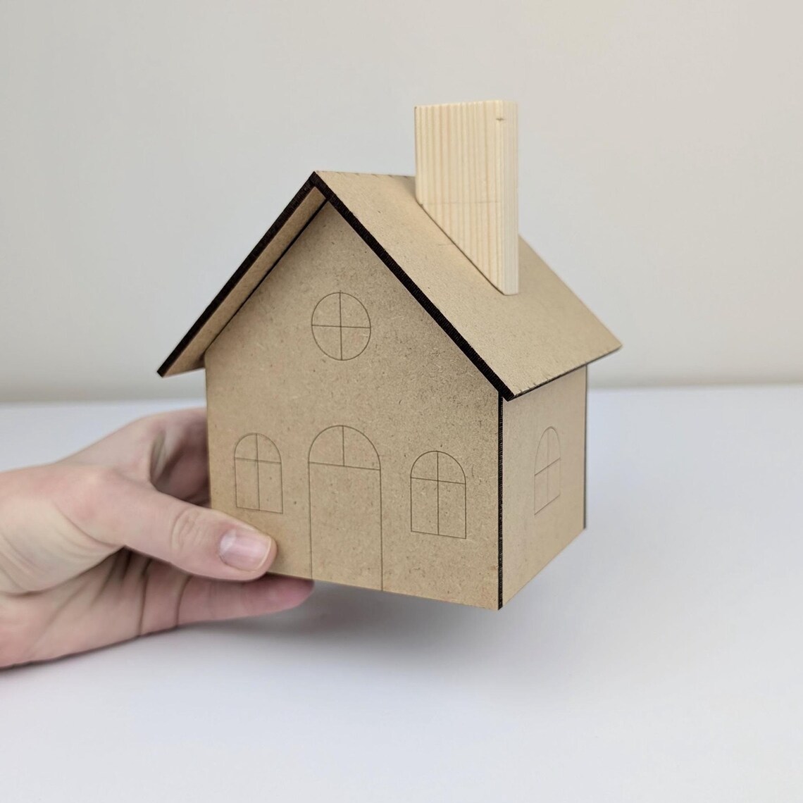 Easter MDF House Blank for Crafts, Wooden House Base for Spring Decor ...