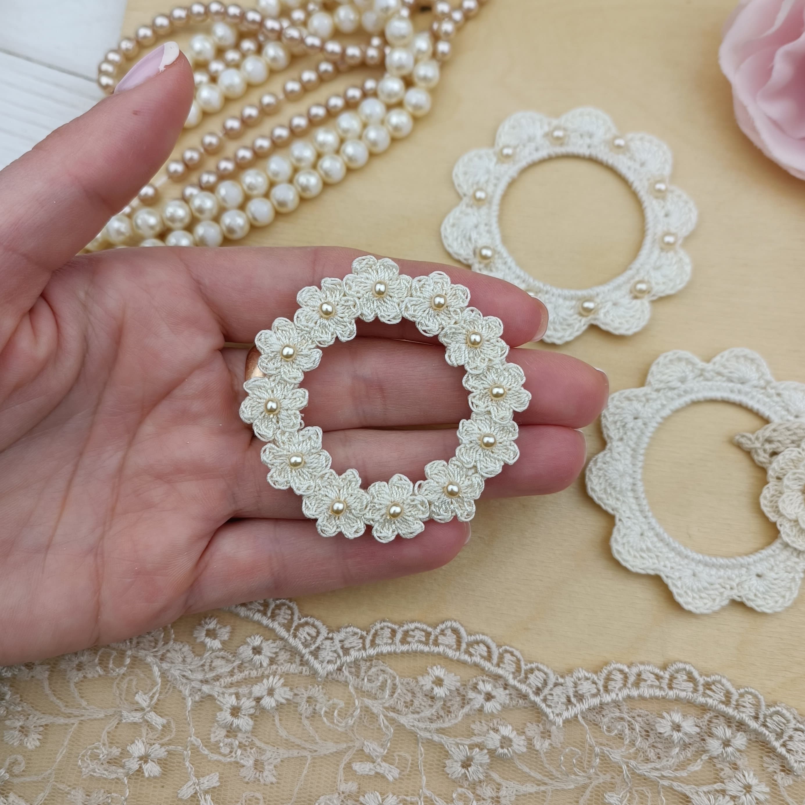 Lace Frames, 3 Pcs. Junk Journal Frame. Wedding Craft Embellishment ...