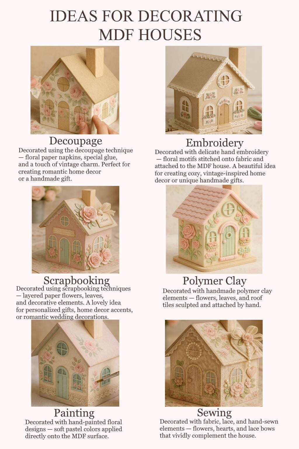 Wooden House Blank for Crafts – 3D DIY Cottage – Paintable MDF House ...