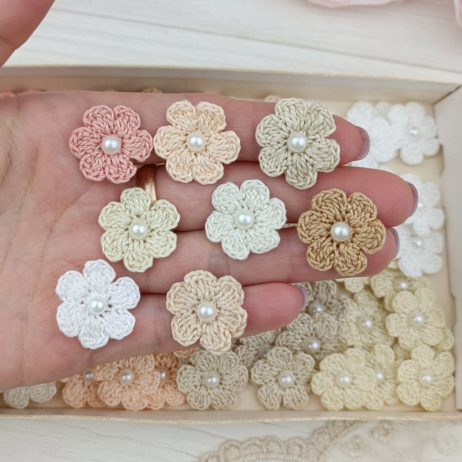 Flowers for Craft, 80pcs. Sewing Embellishment.craft DIY Flowers. Pearl ...