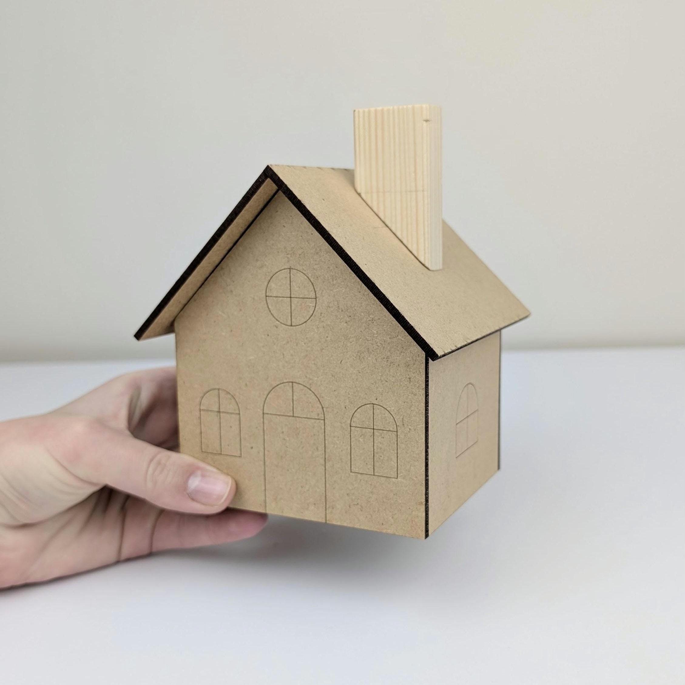MDF House Blank for Crafts | Wooden House Base for DIY Decor | Nursery ...