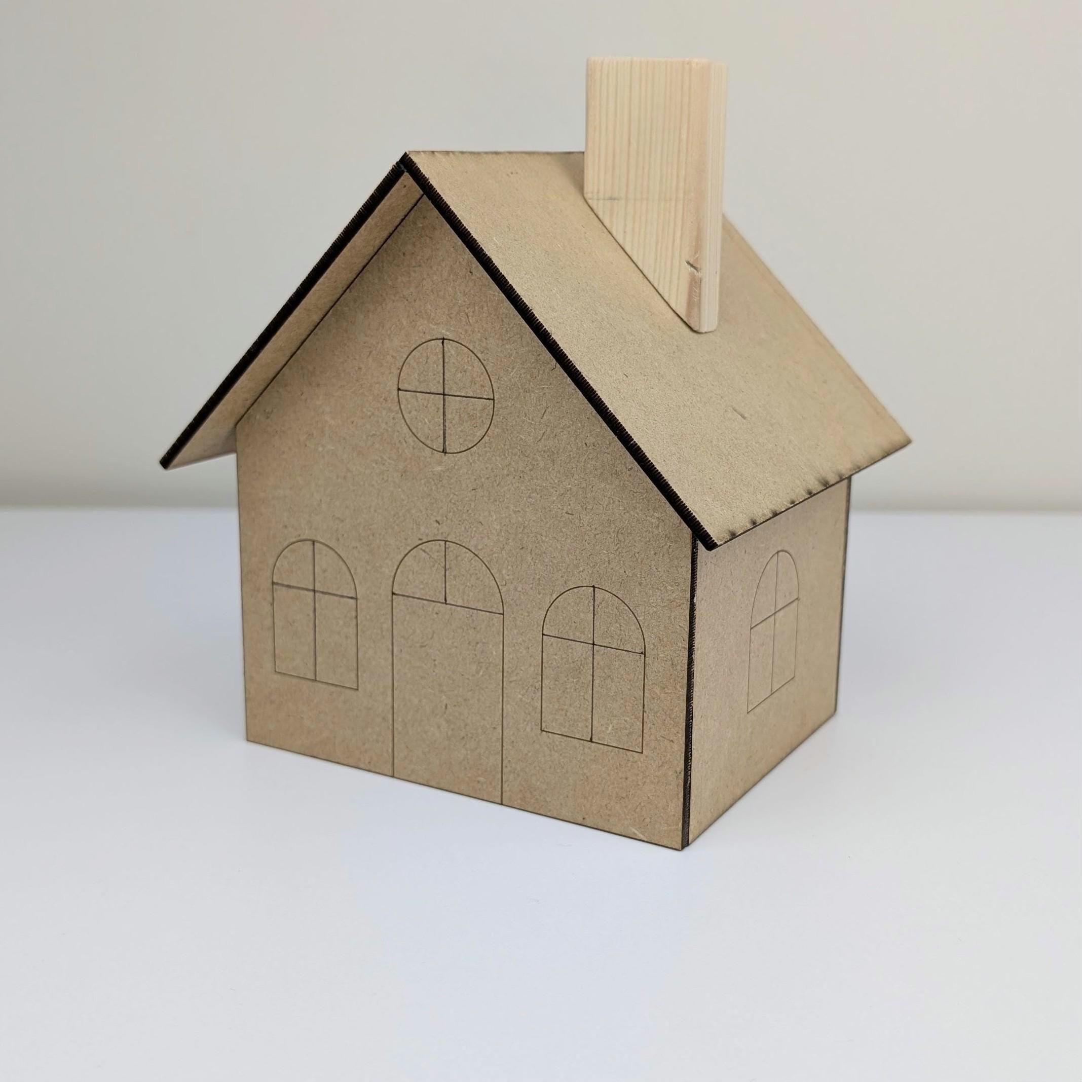 Easter MDF House Blank for Crafts, Wooden House Base for Seasonal Decor ...