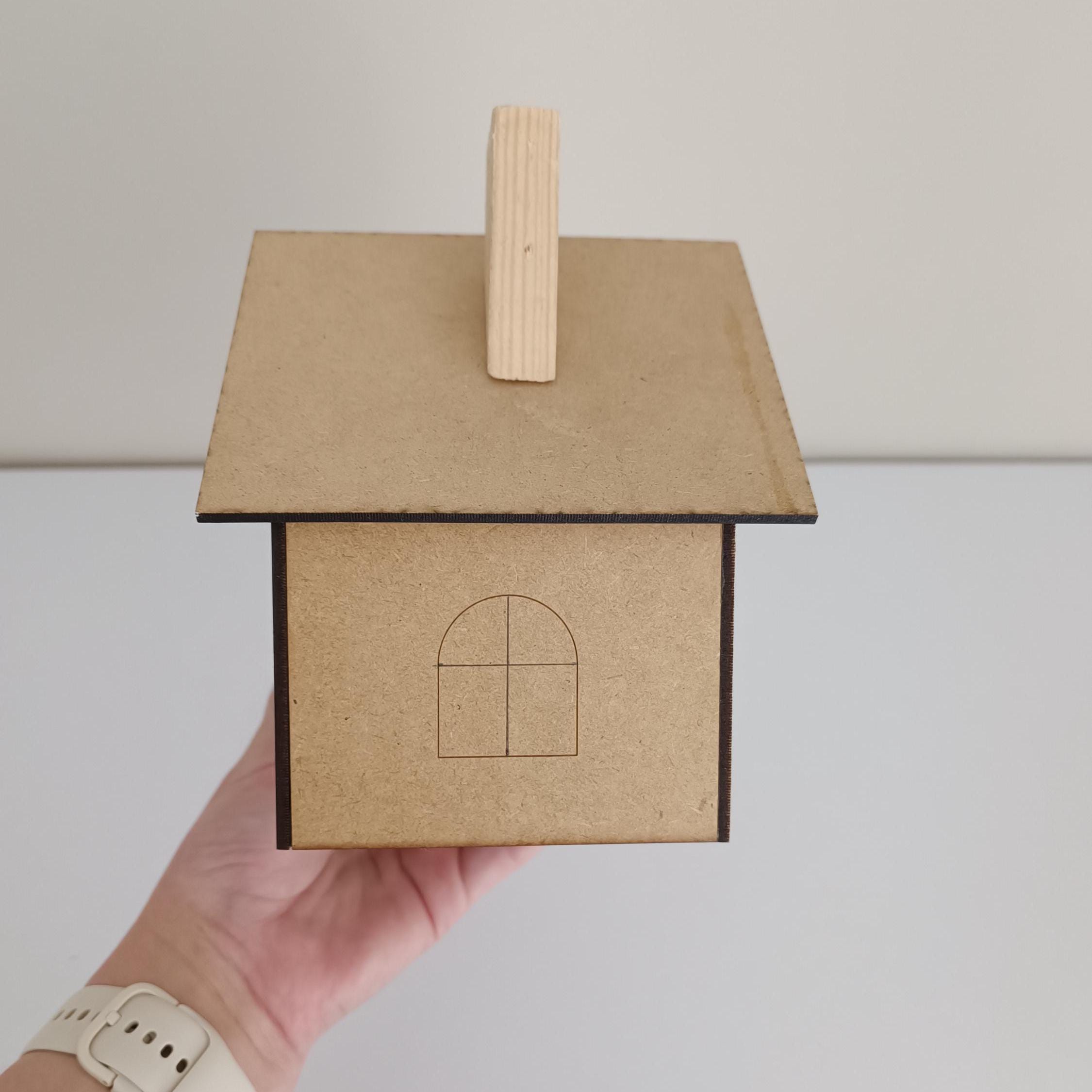 Wooden House Blank for Crafts – 3D DIY Cottage – Paintable MDF House ...