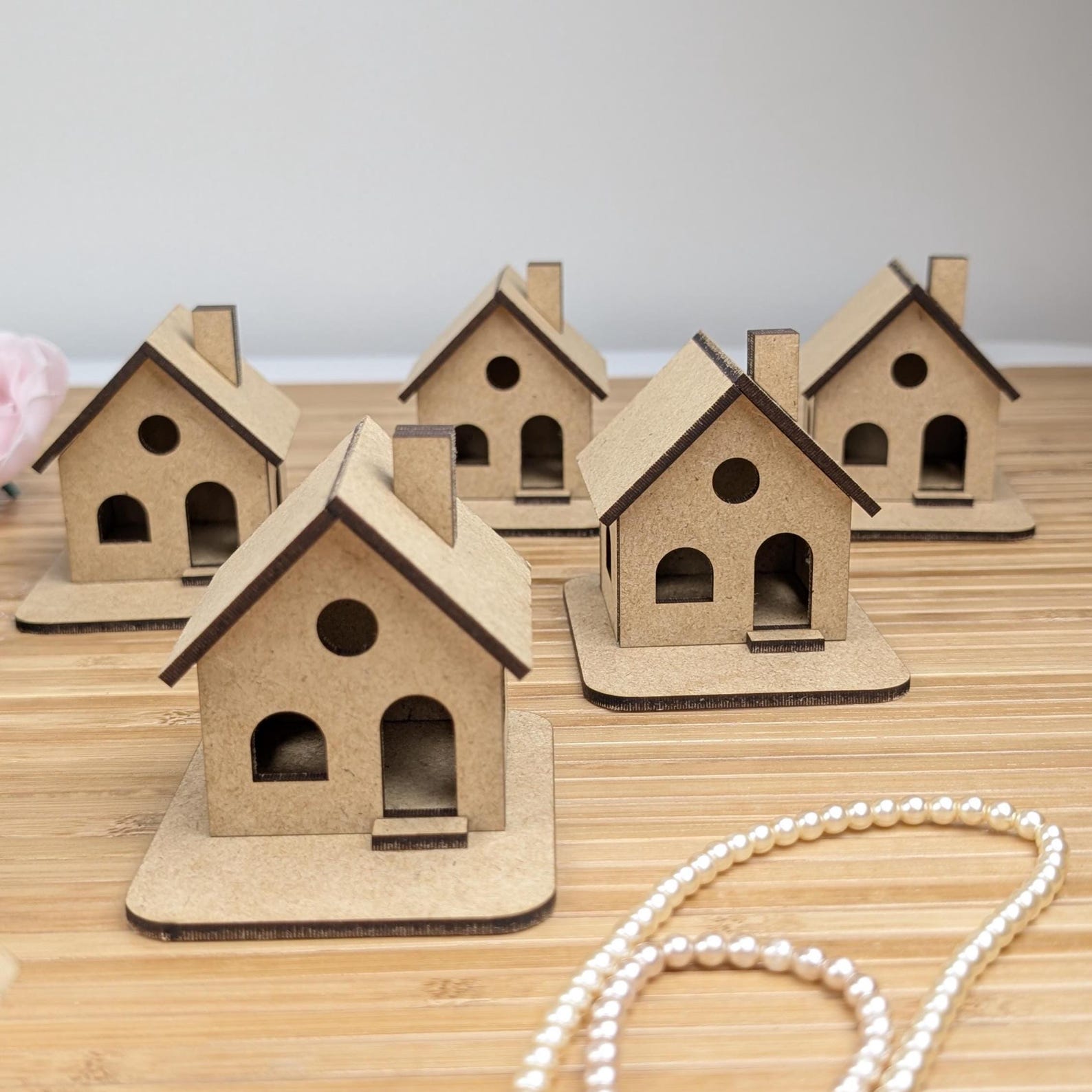 MDF Miniature House With, DIY Craft Blank or Ready-made Wooden House ...