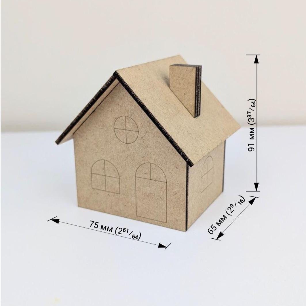 MDF House Blank for Crafts | Wooden House Base for DIY Decor, for Kinds ...