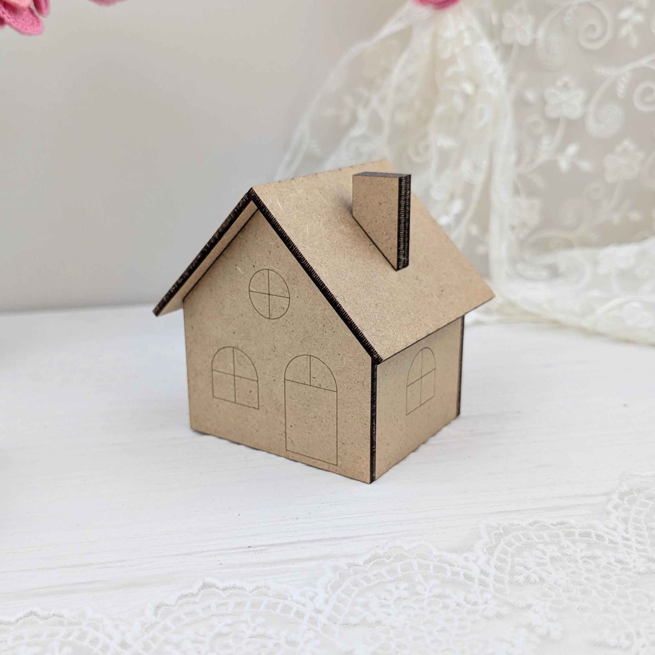 MDF House Blank for Crafts | Wooden House Base for DIY Decor, for Kinds ...