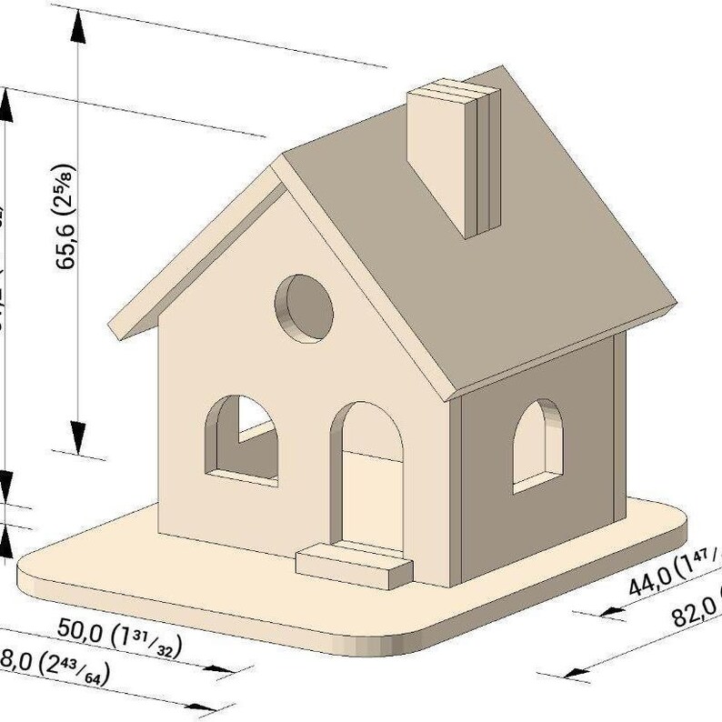 MDF Miniature House With, DIY Craft Blank or Ready-made Wooden House ...