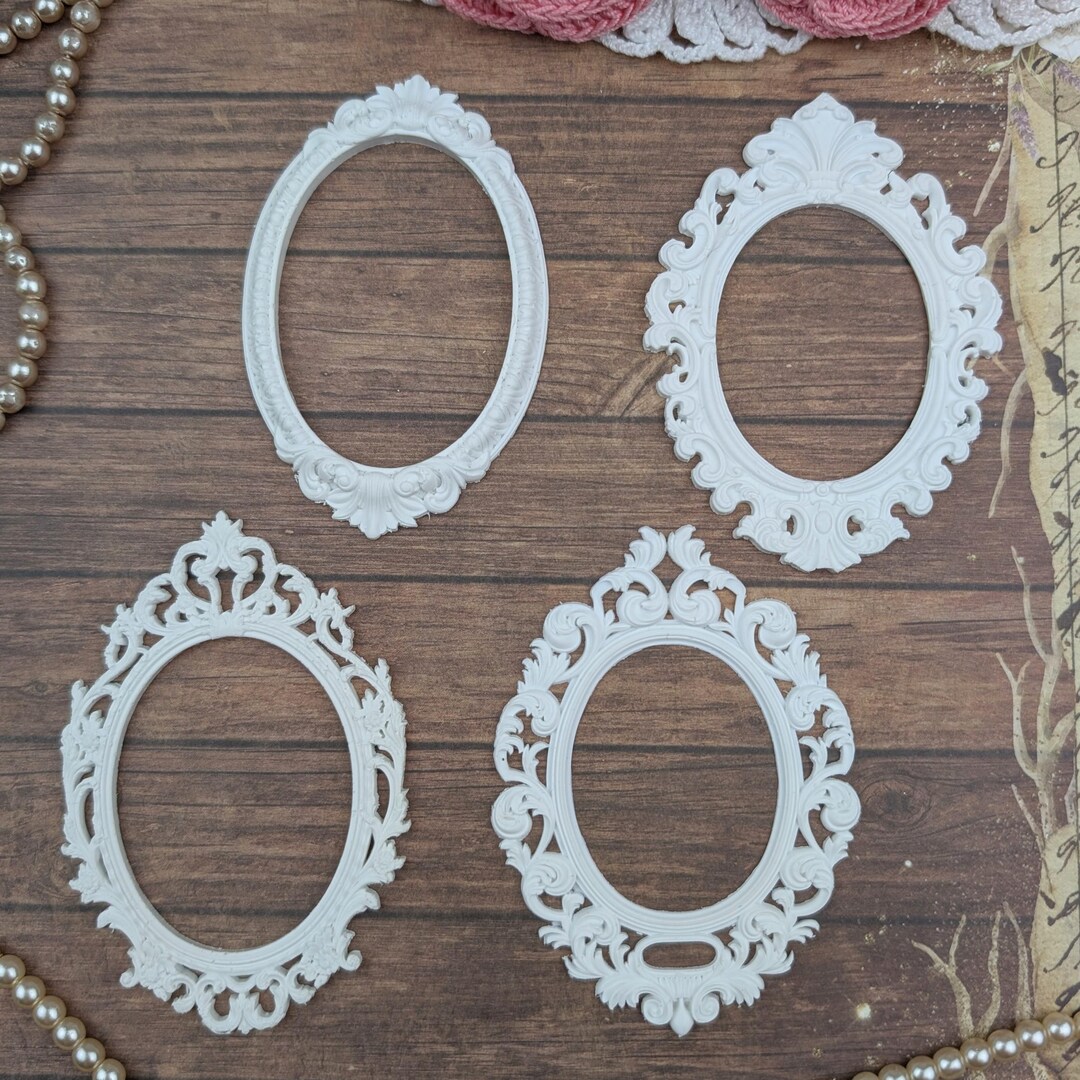 Set of 4 Ornate Resin Frames for Crafts Scrapbooking Mixed Media ...