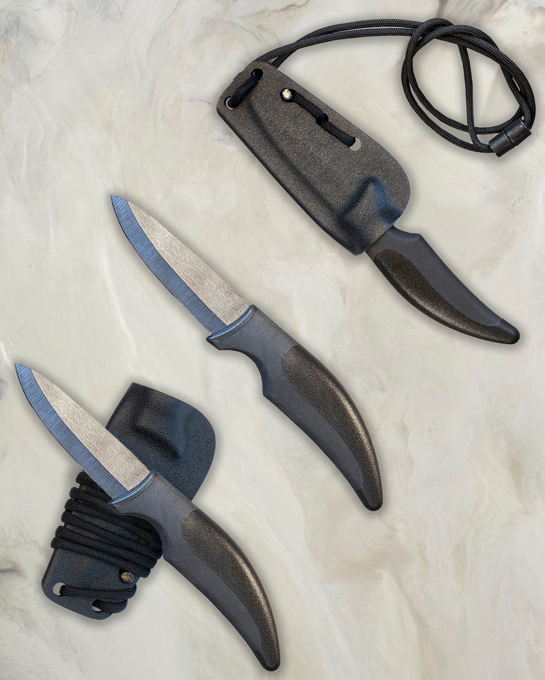 NPE Ghost Knife (non Metallic Undetectable) With Sheath and Paracord ...