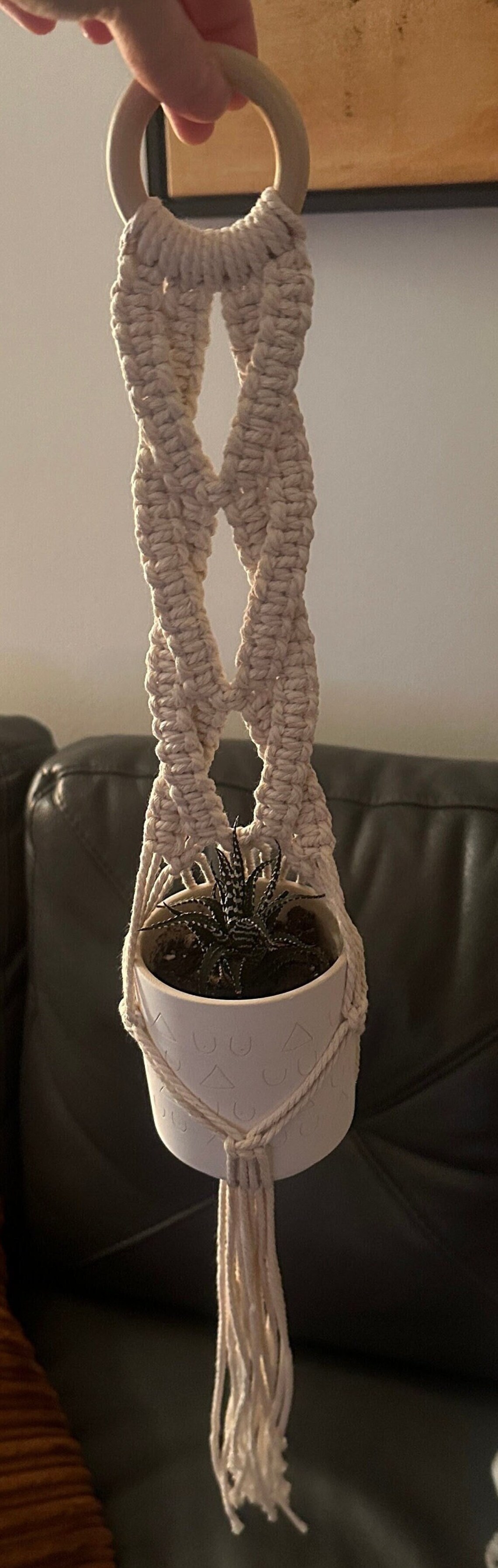 Small Plant Hanger Handmade Braided Macramé Hanger With Boho Chic Style ...