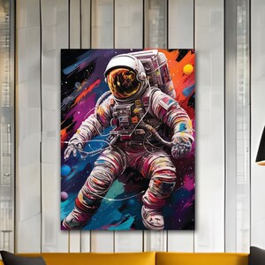 Graffiti Wall Art - Colorful Astronaut Art - Graffiti Style Digital ...