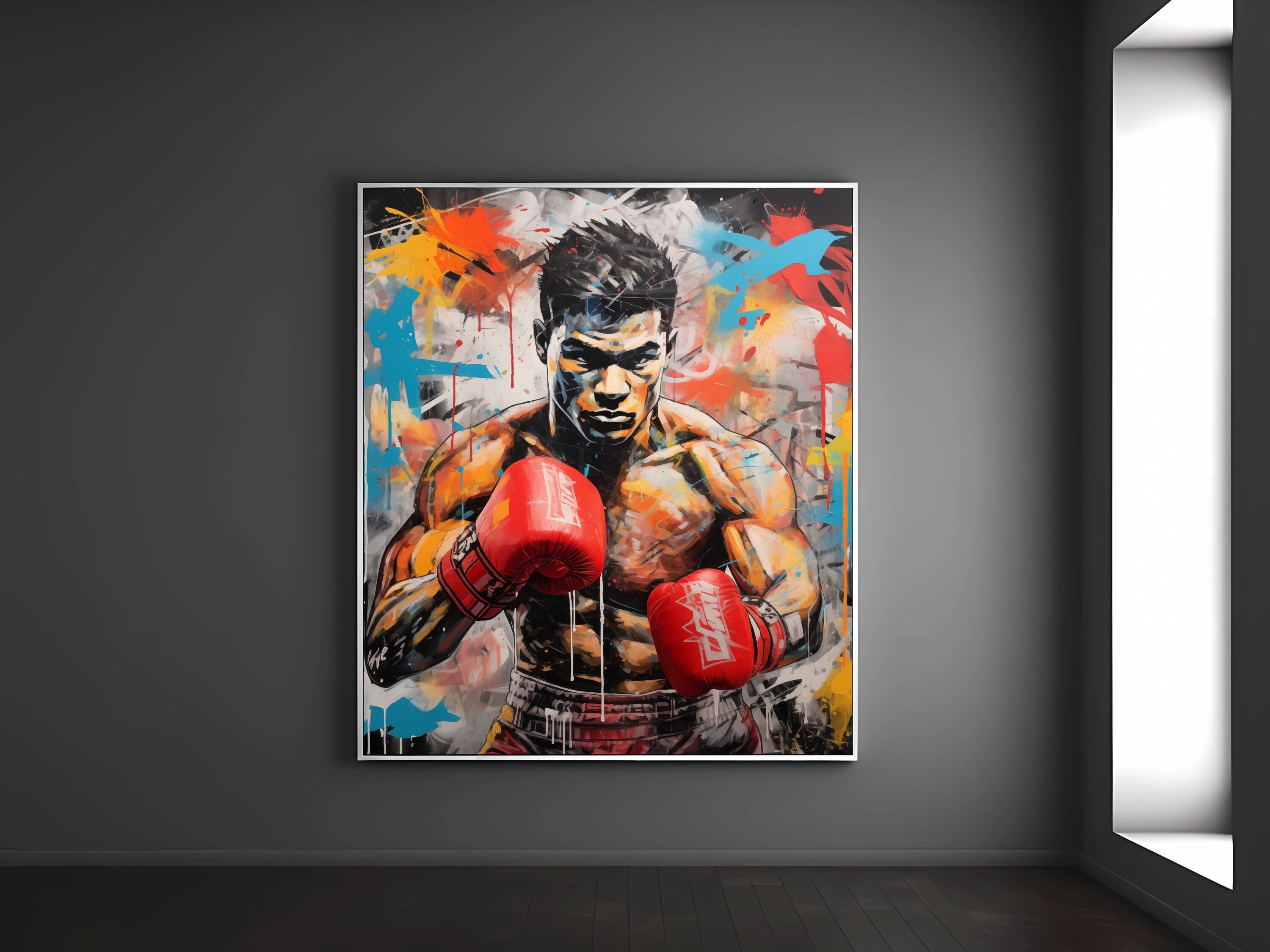 Graffiti Wall Art - Bold Boxing Sports Poster - Digital Download Print ...