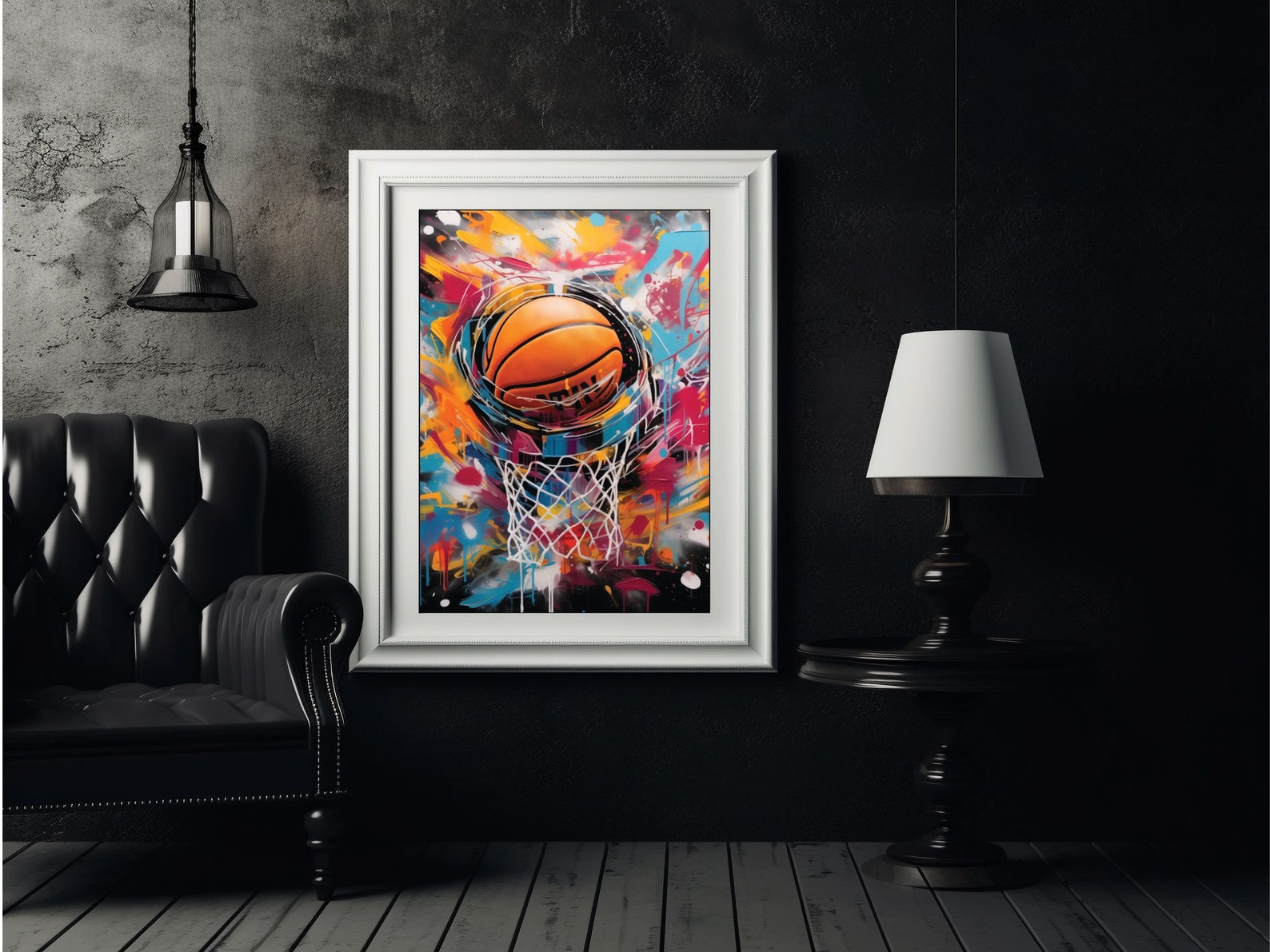Graffiti Wall Art, Basketball Poster, Digital Download, Basketball ...