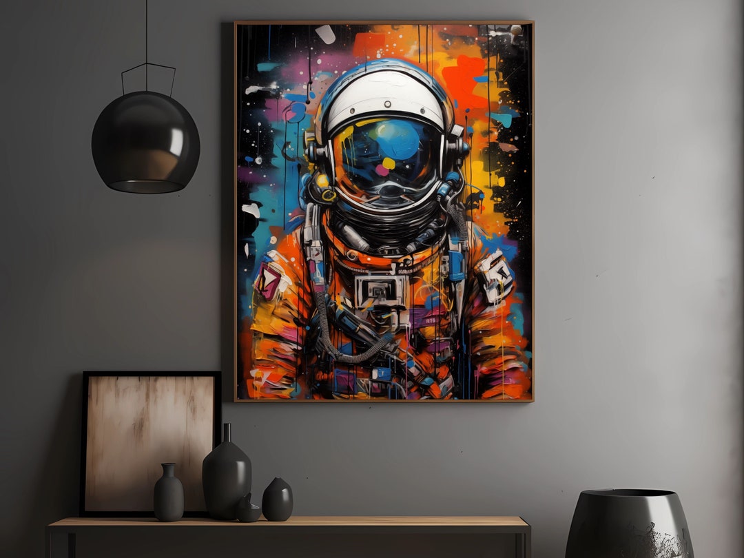 Astronaut Graffiti Wall Art, Digital Download, Space Wall Decor, Modern ...