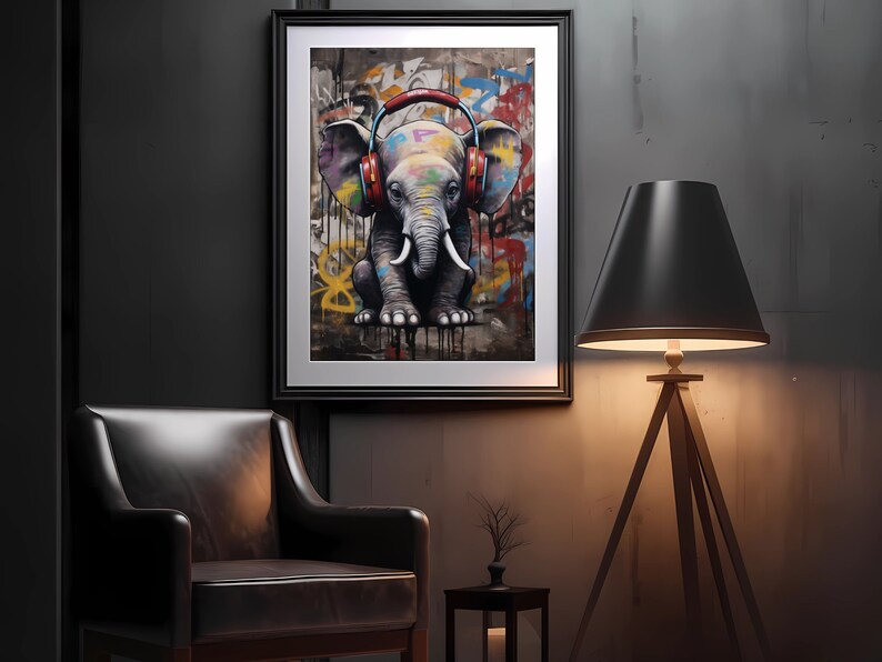 Graffiti Wall Art Graffiti Elephant Animal Wall Décor Graffiti Poster ...