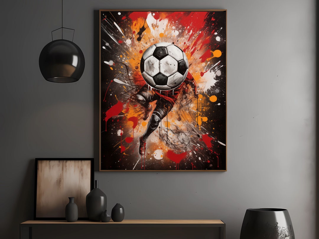 Soccer Graffiti Wall Art, Original Football Poster, Prints for Boys ...