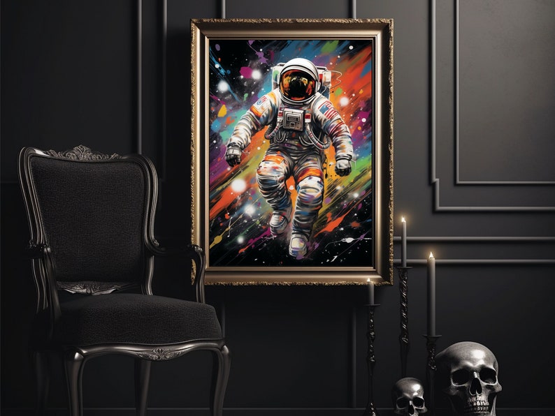 Graffiti Wall Art - Funky Art - Digital Download - Colorful Astronaut ...