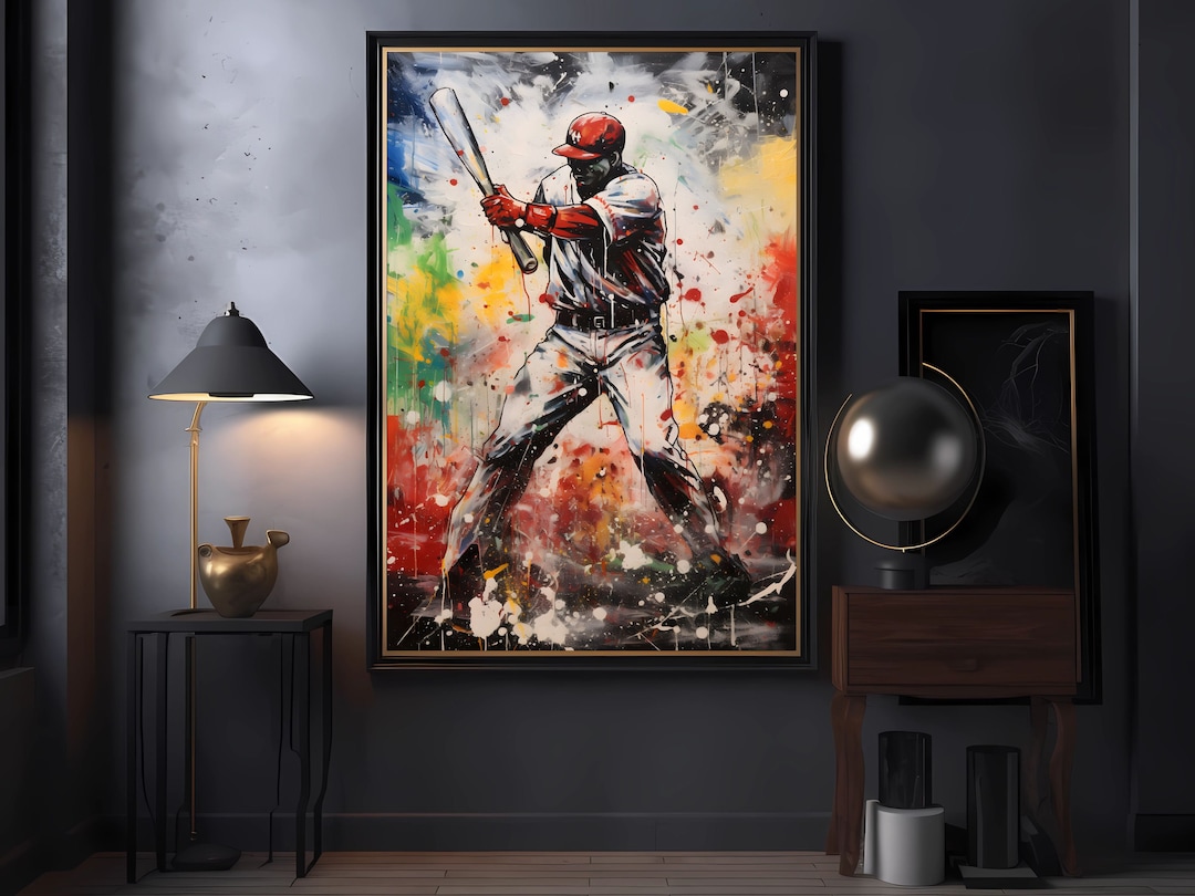 Baseball Player Graffiti Wall Art, Baseball Posters Prints, Sports Wall ...