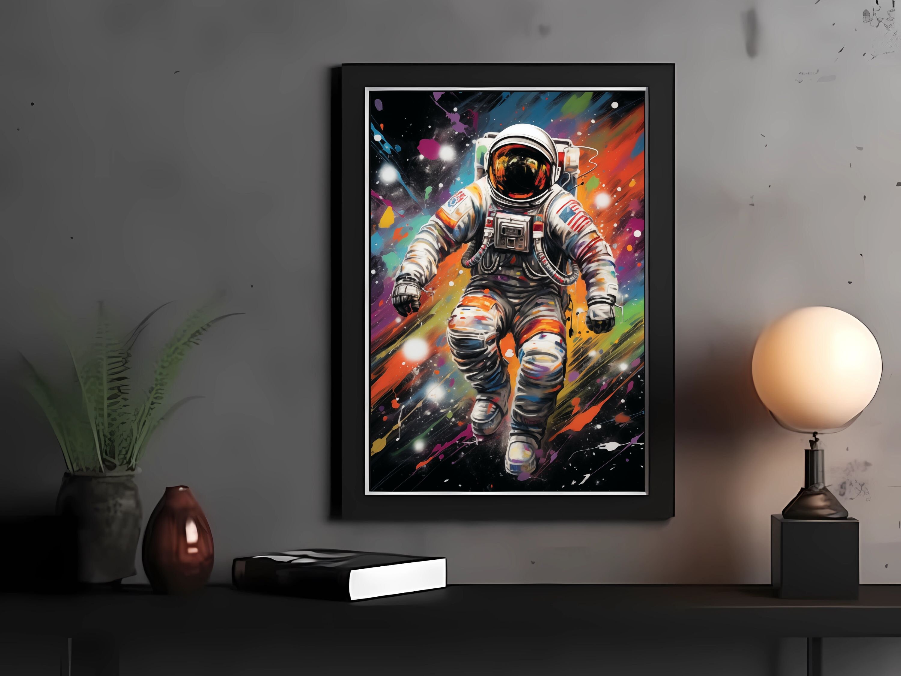 Graffiti Wall Art - Funky Art - Digital Download - Colorful Astronaut ...