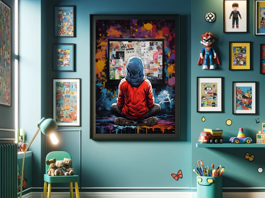 Gaming Graffiti Wall Art, Gamer Wall Art, Graffiti Art Print, Video ...