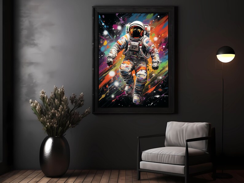 Graffiti Wall Art - Funky Art - Digital Download - Colorful Astronaut ...