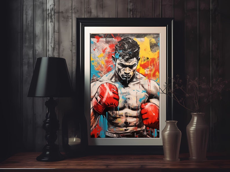 Graffiti Boxer Art Print: Colorful Gym Wall Decor (digital Download) - Etsy
