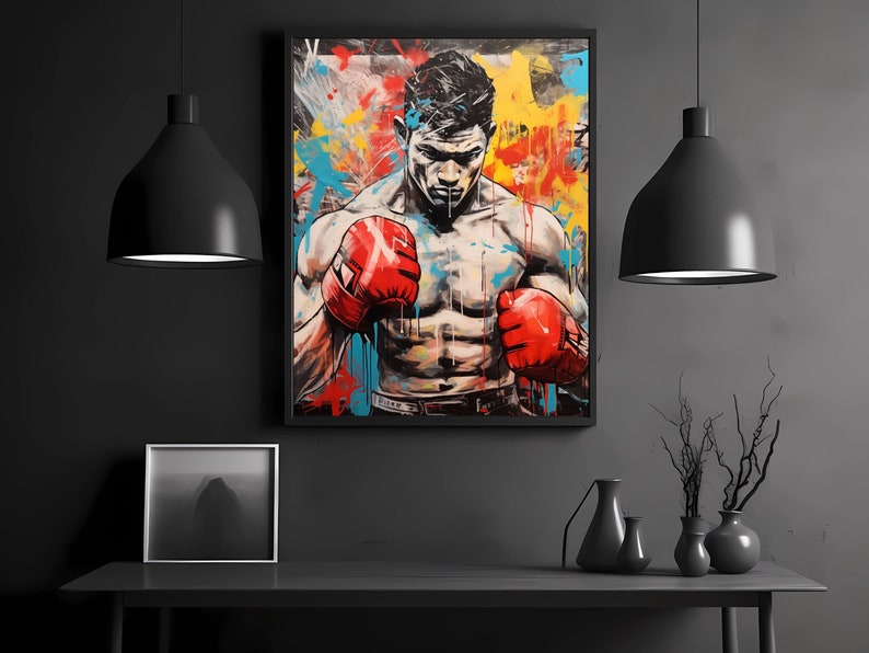 Graffiti Boxer Art Print: Colorful Gym Wall Decor (digital Download) - Etsy