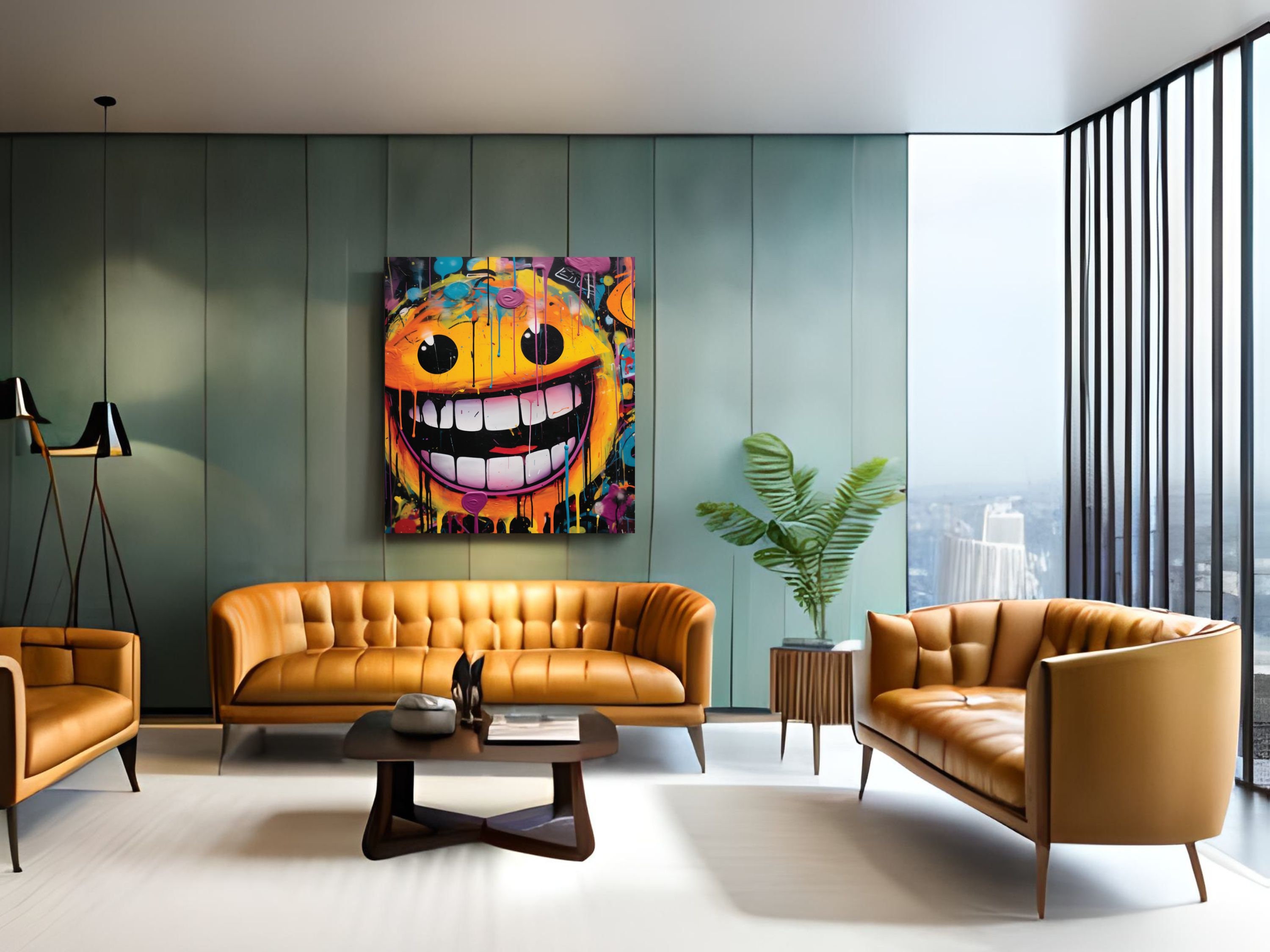 Graffiti Wall Art Funky Digital Download Vibrant Laughing Graffiti ...