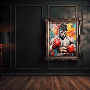 Graffiti Boxer Art Print: Colorful Gym Wall Decor (digital Download) - Etsy