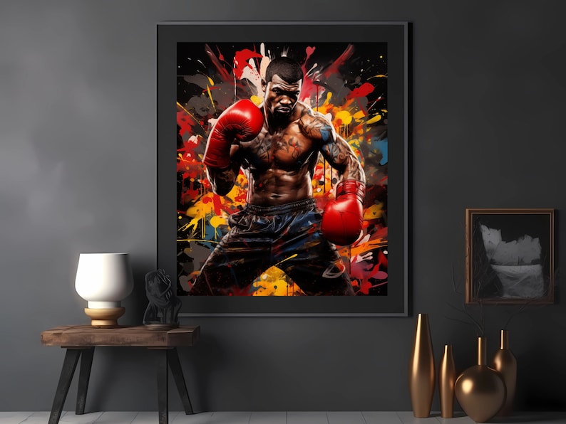 Graffiti Wall Art - Funky Boxing Poster - Fierce Boxer Digital Download ...