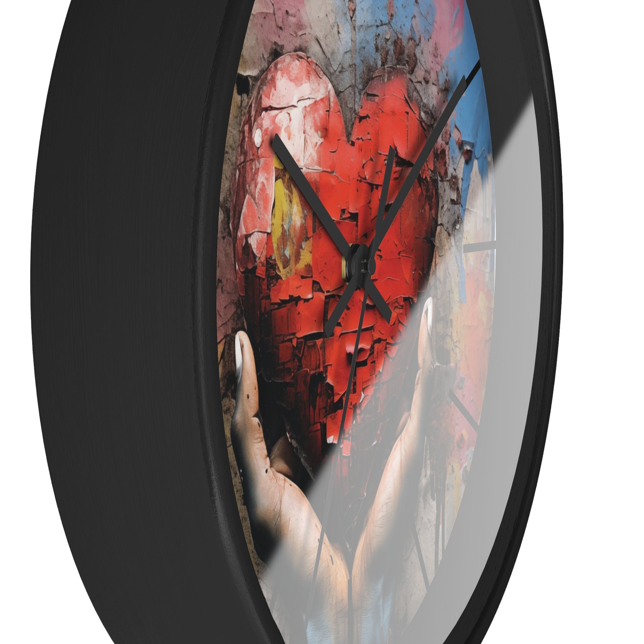 Love Hands Unique Wall Clock, Graffiti Style Timepiece, 10 X 10 ...