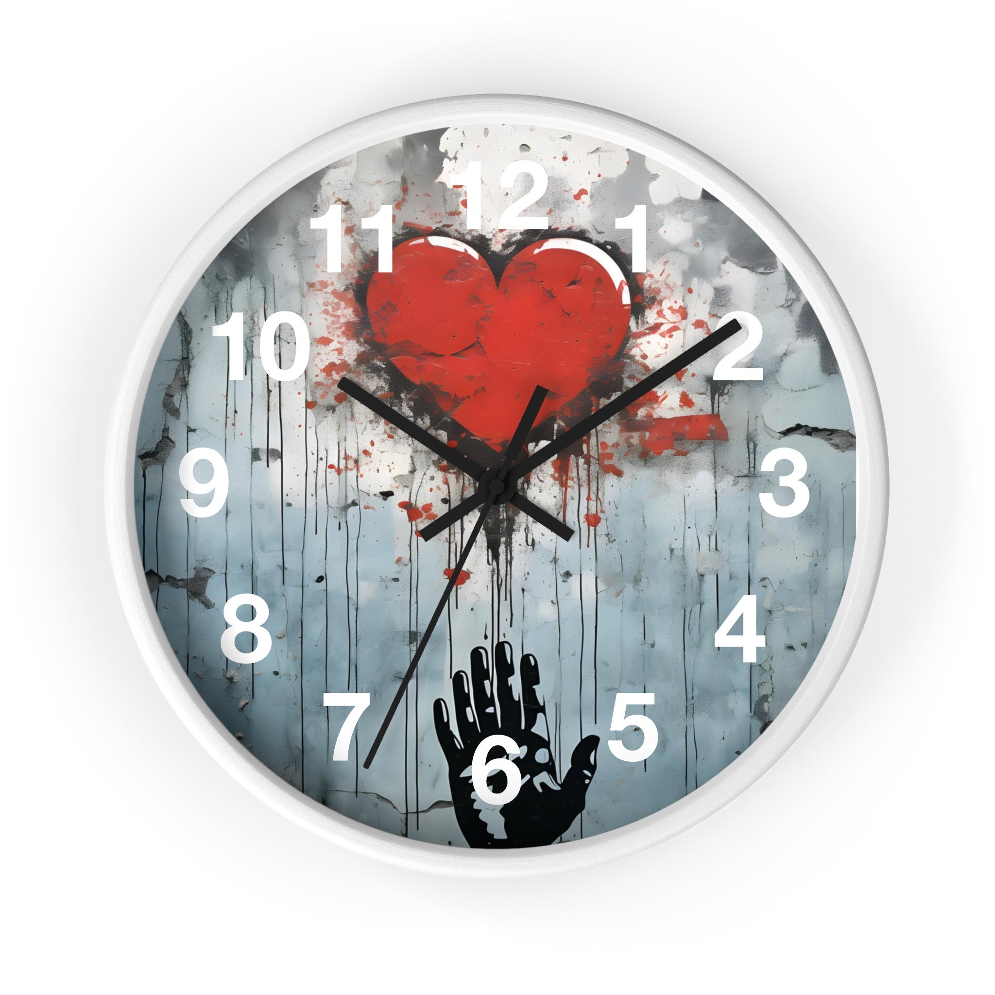 Flying Love Unique Wall Clock, Graffiti Style Timepiece, 10 X 10 ...