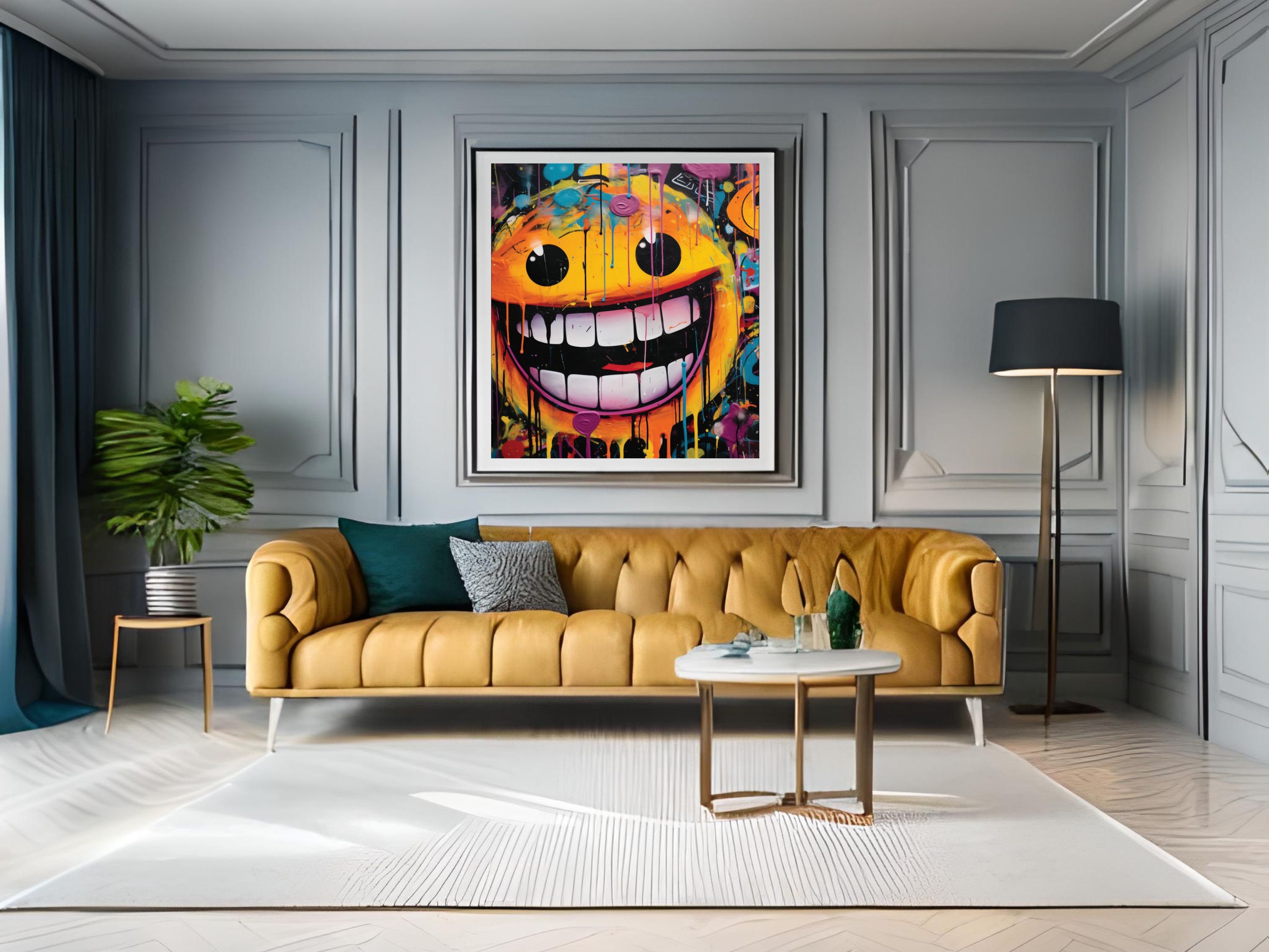 Graffiti Wall Art Funky Digital Download Vibrant Laughing Graffiti ...