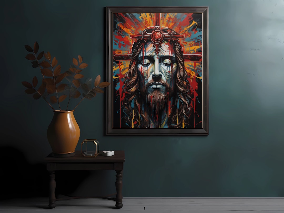 Graffiti Religious Wall Art, Colorful Religious Poster for Spiritual ...