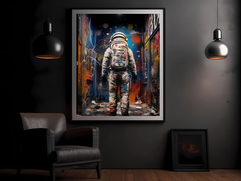 Graffiti Wall Art | Astronaut Printable Poster | Spaceman Pop Art ...