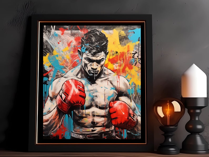 Graffiti Boxer Art Print: Colorful Gym Wall Decor (digital Download) - Etsy