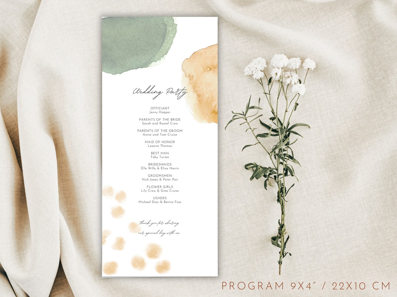 Elegant Wedding Program Template Modern Design Fully Editable Ceremony ...