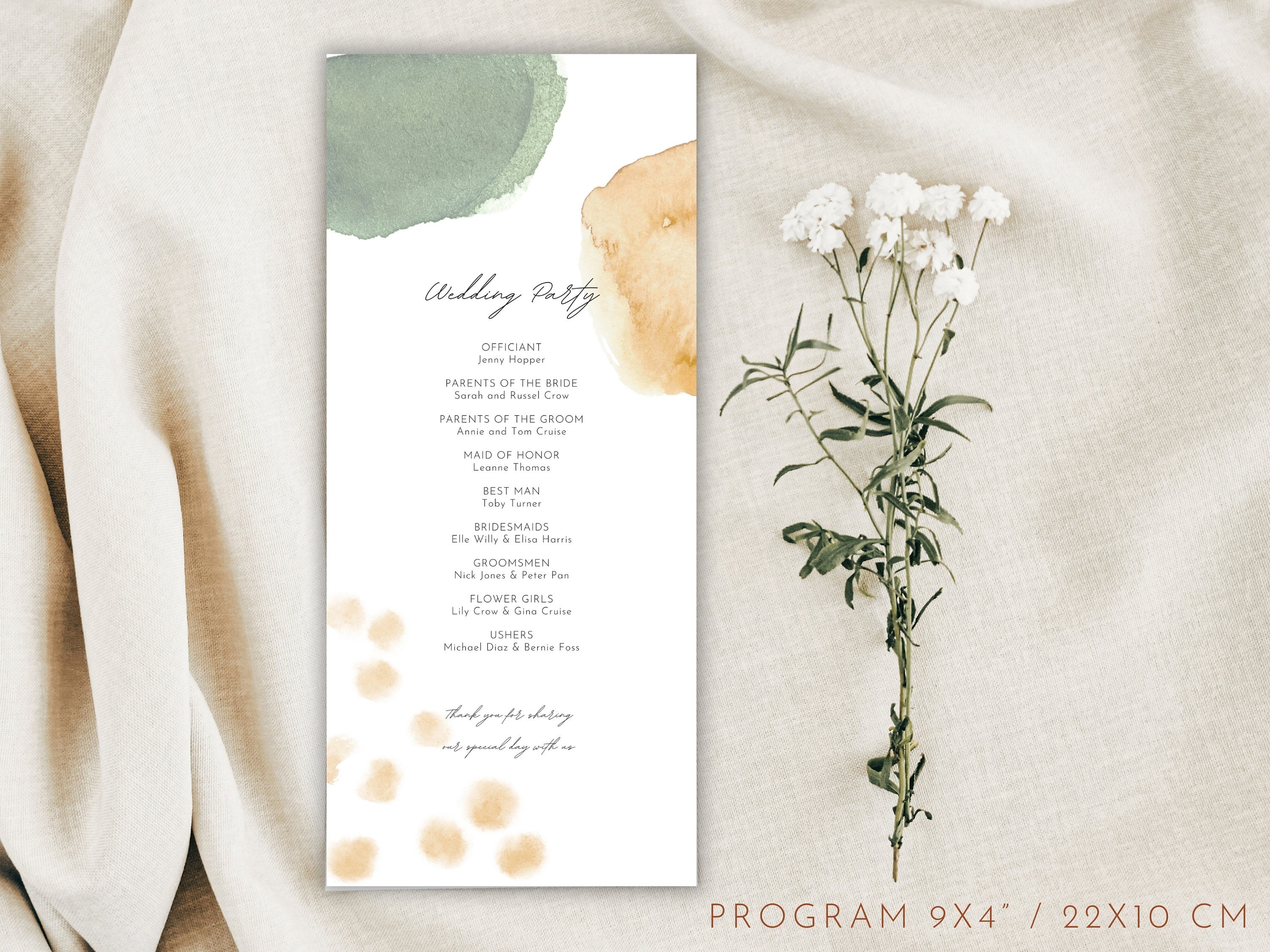 Elegant Wedding Program Template Modern Design Fully Editable Ceremony ...