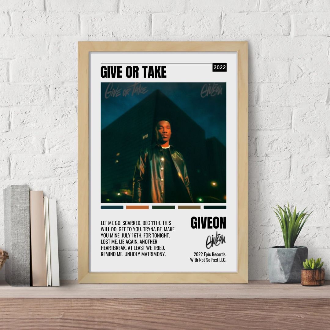 GIVEON Give or Take Minimalist Album Poster ( Instant Download ), 16x24 ...