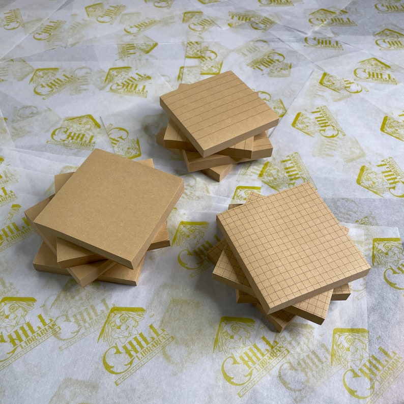 Brown Sticky Notes Set | 3x80 Sheet Kraft Paper Sticky Notes | Plain ...