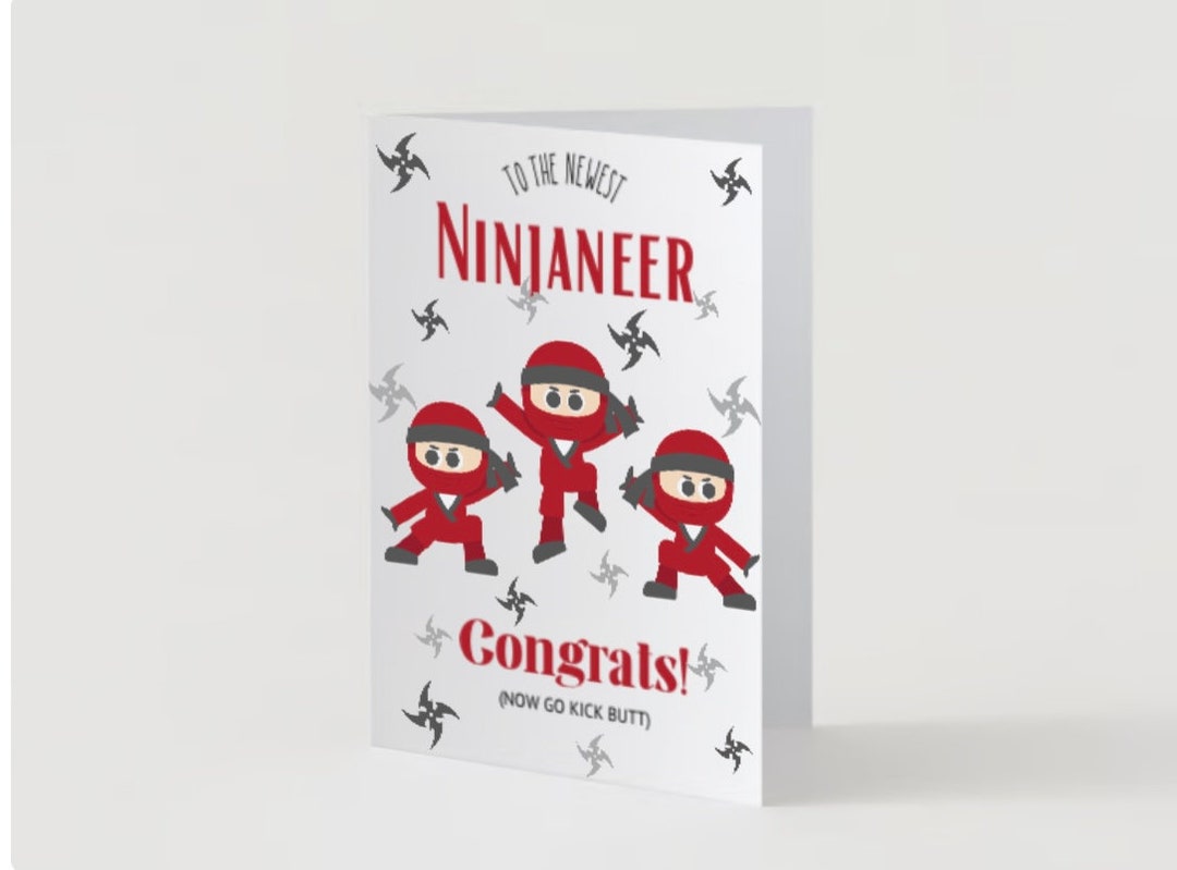Printable New Engineer Graduation Card, Graduation Card, Ninja ...