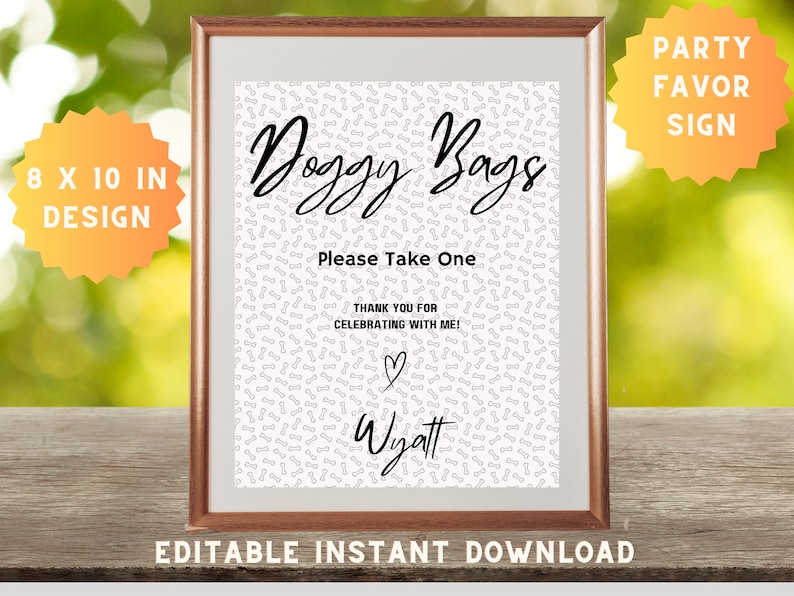 Puppy Party Goody Bag Sign Doggy Bags, Two Let the Dogs Out Birthday ...
