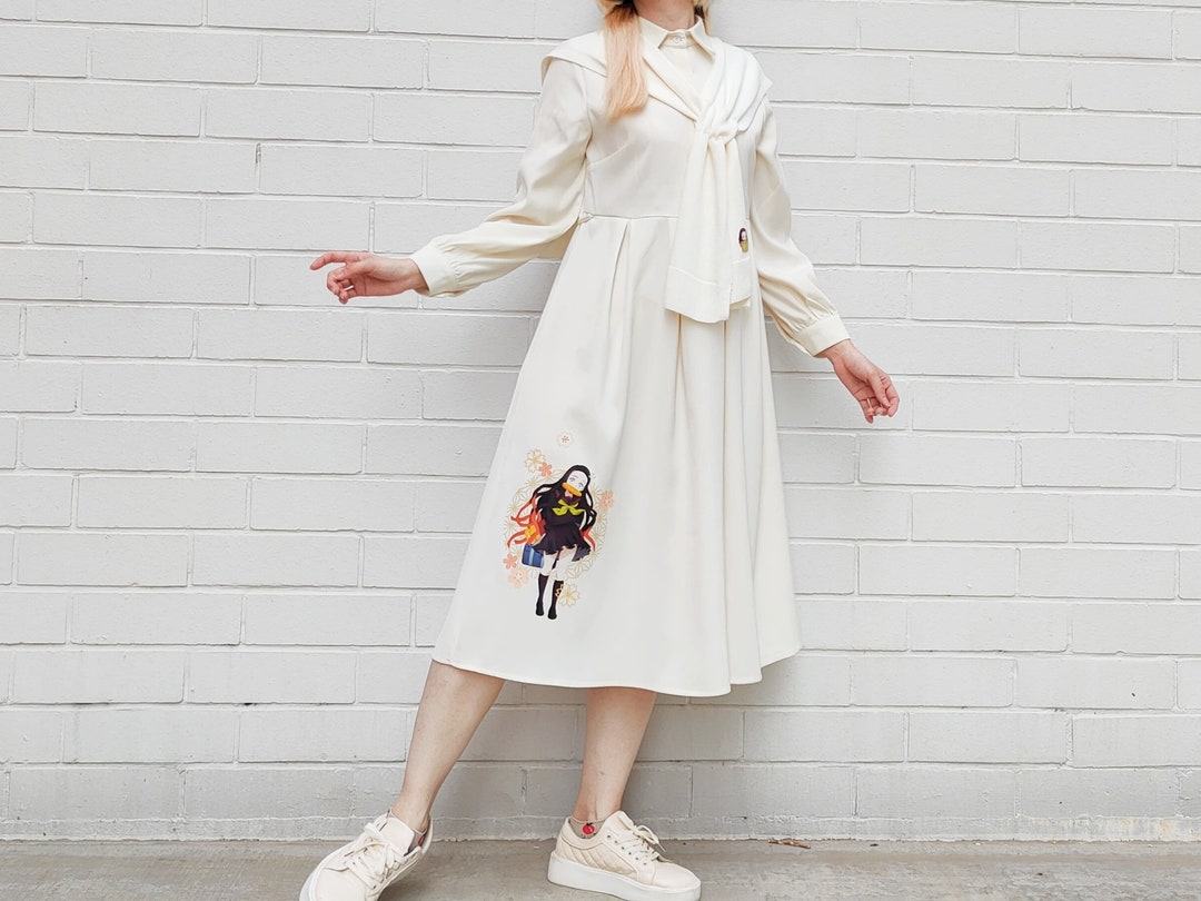 Nezuko Shirt Dress With Shoulder Scarf limited Availability - Etsy