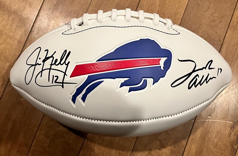 Josh Allen & Jim Kelly Signed Bills Logo Football With COA - Etsy