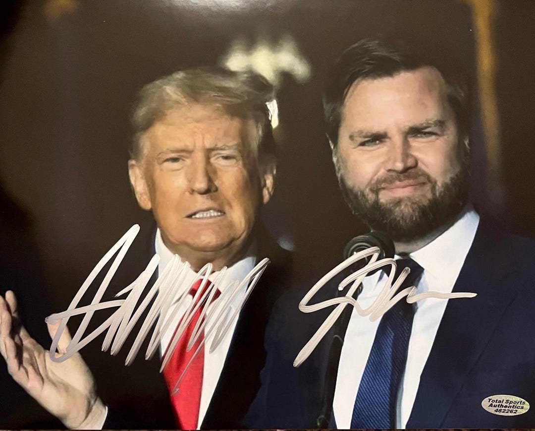 Donald Trump and JD Vance Signed Photo With COA Hologram - Etsy