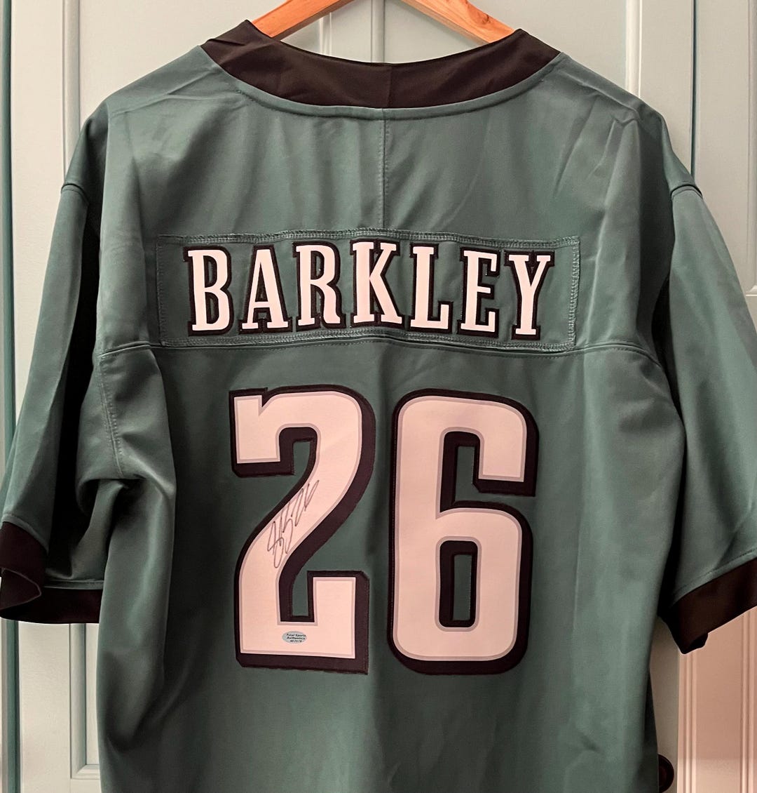 Saquon Barkley Signed Custom Eagles Jersey With COA Halo - Etsy