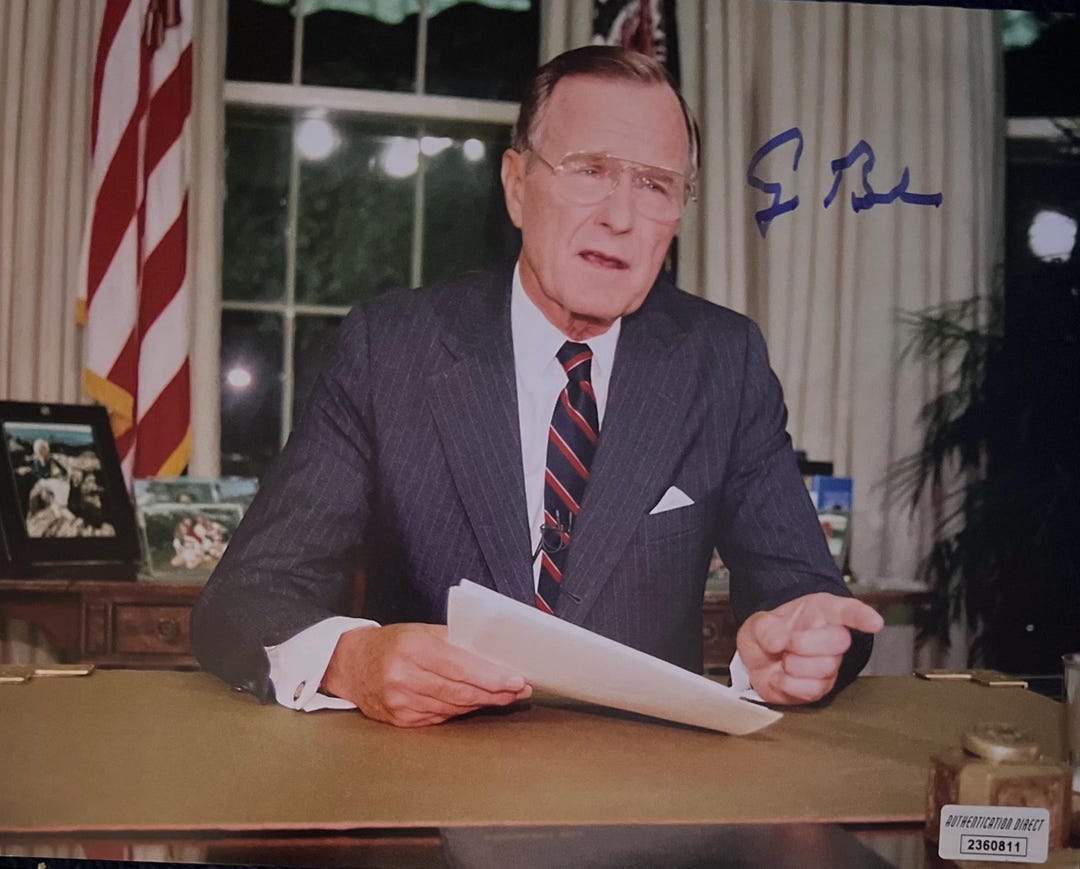George Bush Signed Photo With COA - Etsy