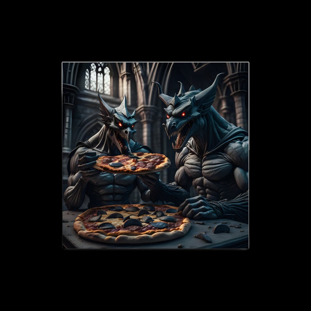 Gothic Pizza Gargoyles, Graphic Design Poster, Quirky Designs ...